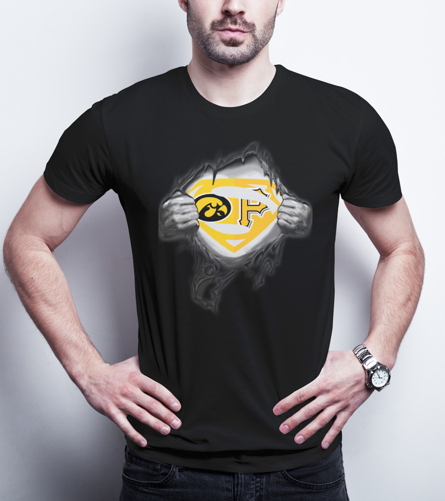 Hawkeyes Pittsburgh Pirates Superman Logo Fusion T-Shirt