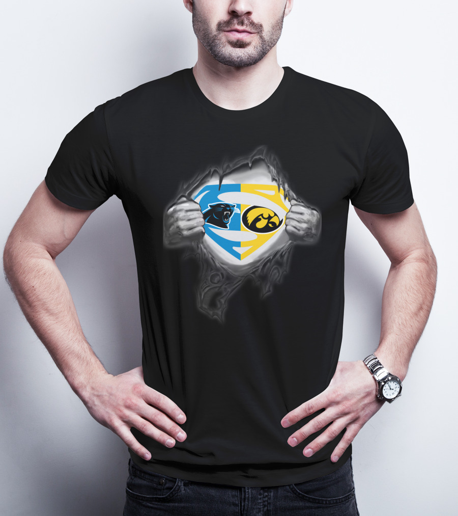 Carolina Panthers Hawkeyes Superman Emblem Combo T-Shirt