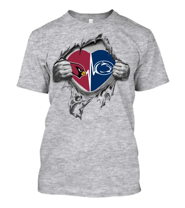 Arizona Cardinals Penn State Heart Torn T-Shirt