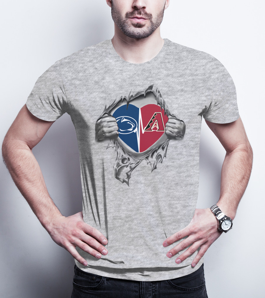 Arizona Diamondbacks Penn State Heart Dual T-Shirt