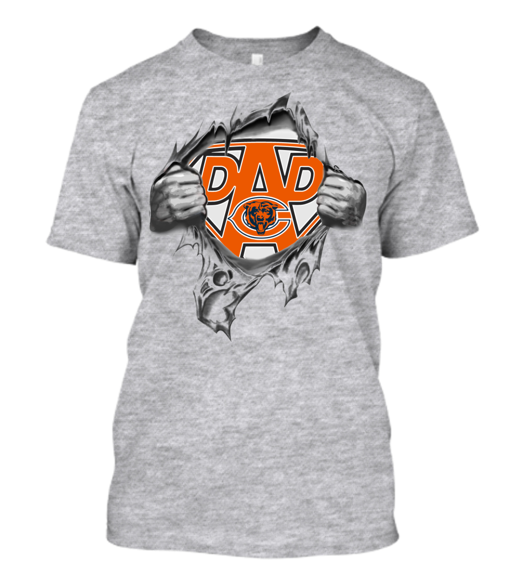 Super Dad Chicago Bears Fan Superhero Emblem With Bear T-Shirt
