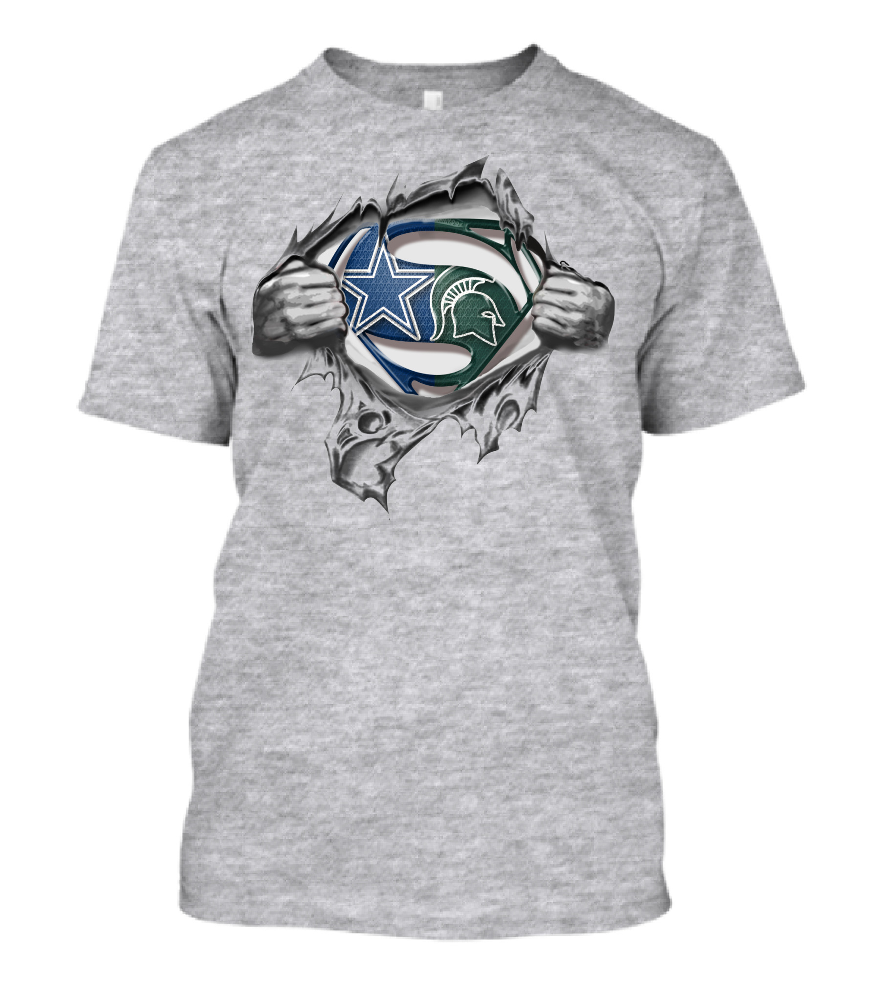 Cowboys Michigan State Spartans Superman Logo Mashup T-Shirt