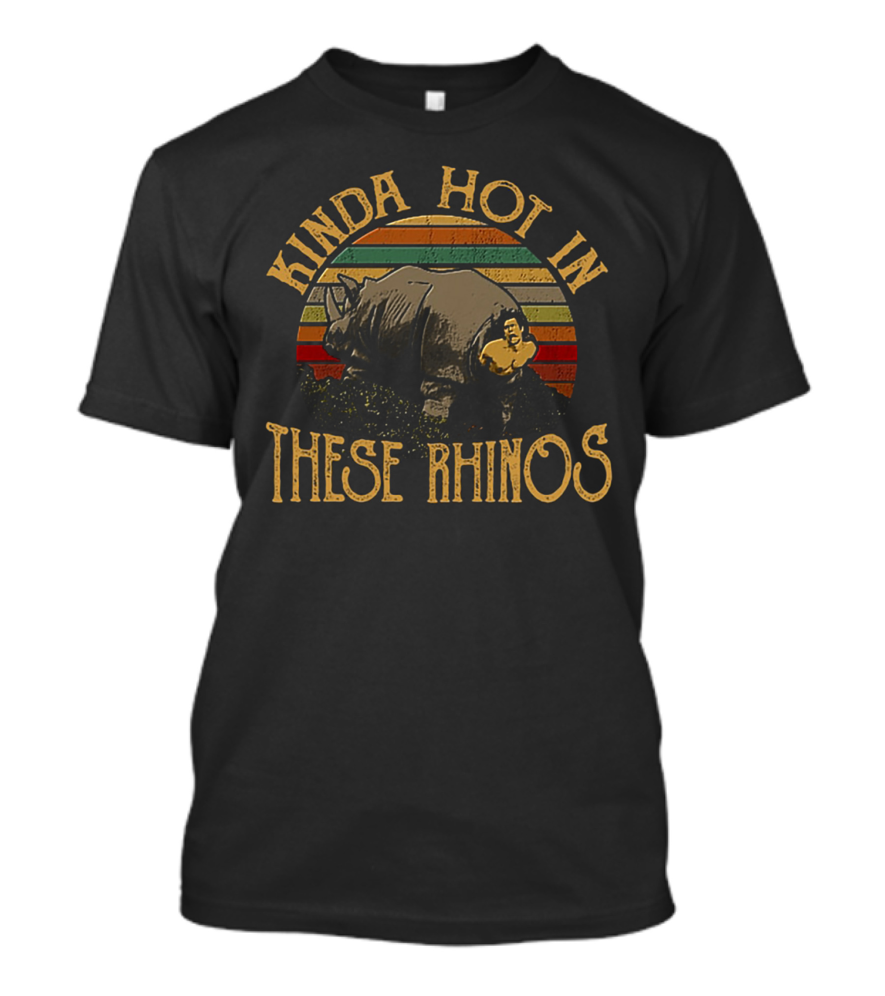 Kinda Hot In These Rhinos Ace Ventura Retro Vintage Stripes T-Shirt