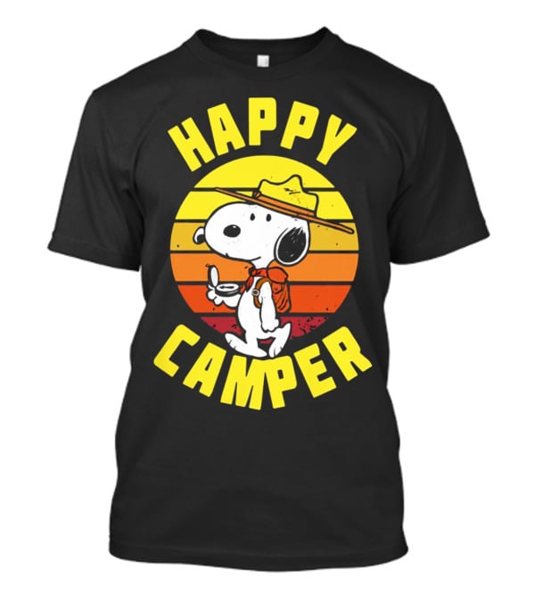 Snoopy Happy Camper Vintage Sunset Peanuts T-Shirt