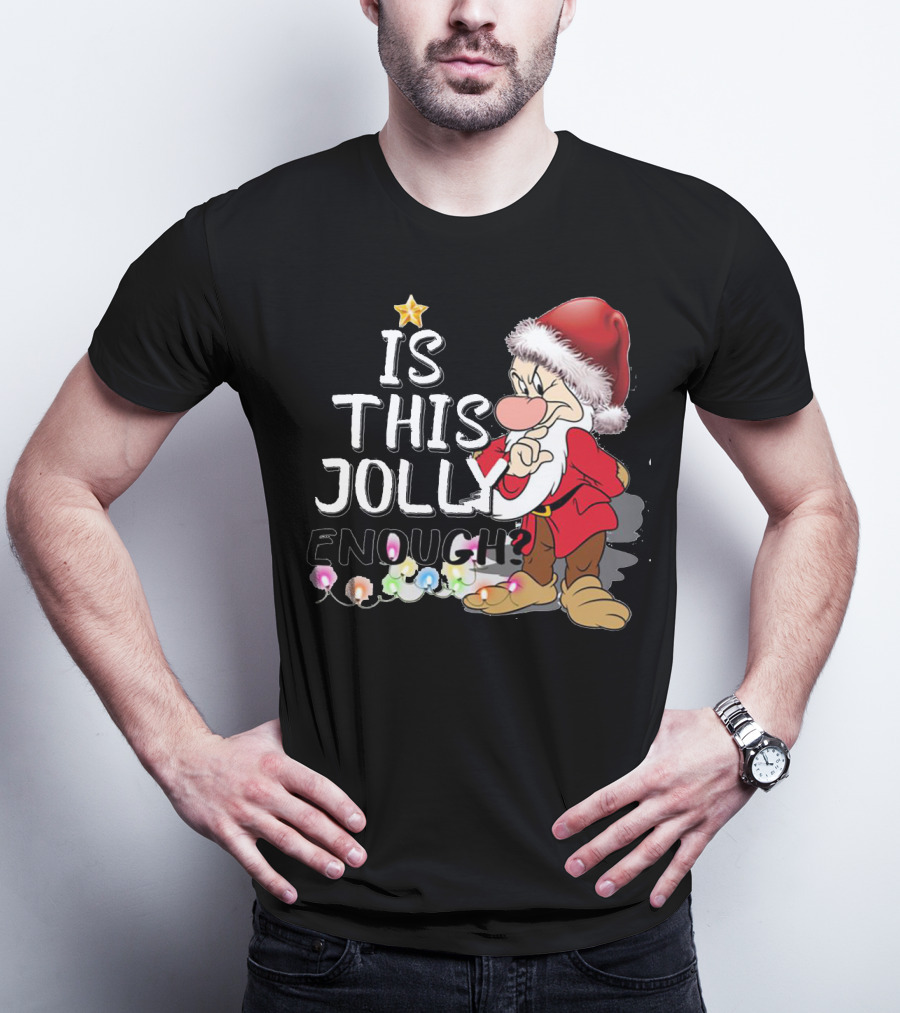 Grumpy Santa Is This Jolly Enough With Festive Lights T-Shirt