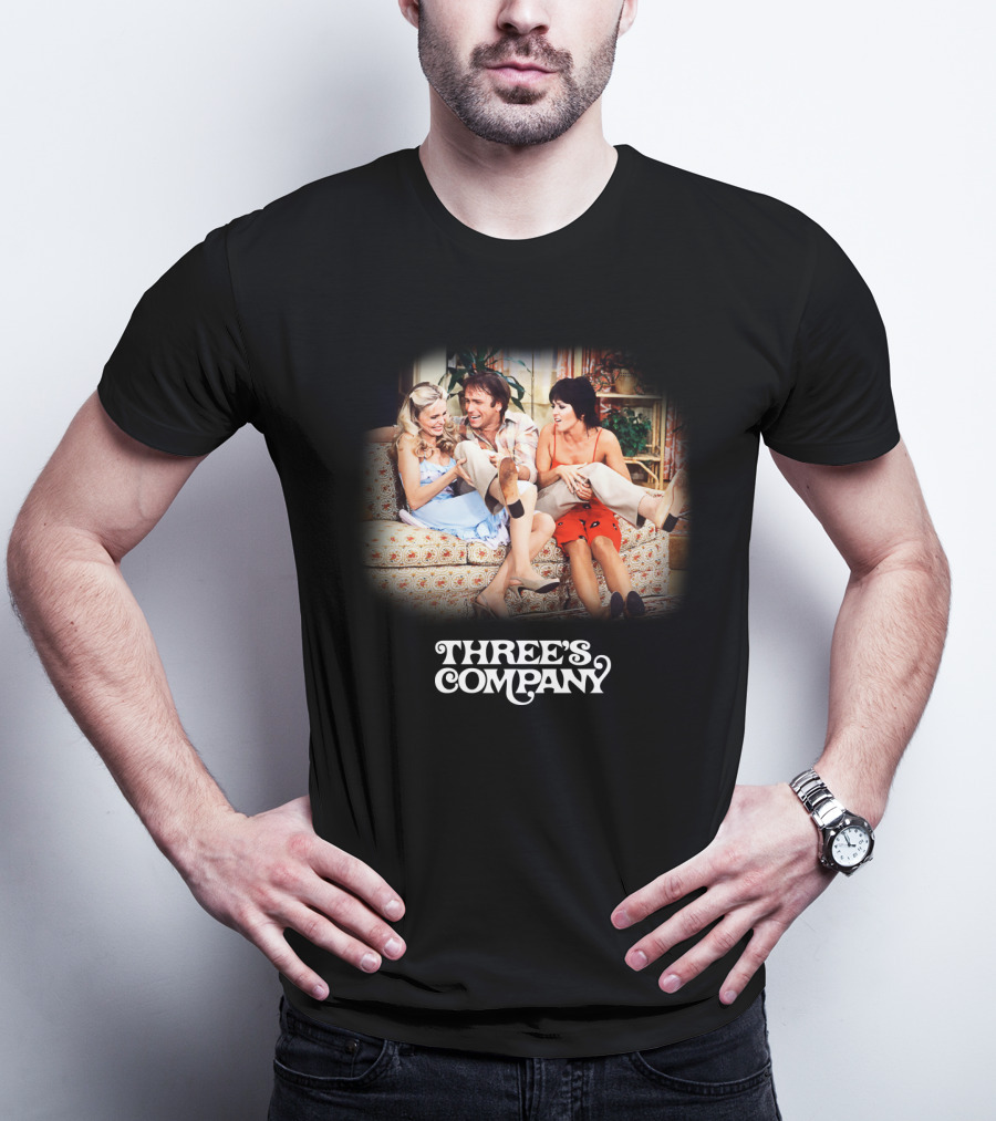 Three's Company Sitcom Cast On Floral Sofa T-Shirt