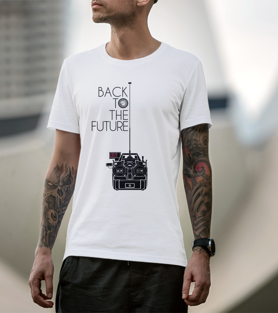 Back To The Future Time Machine Graphic With Clock And DeLorean T-Shirt