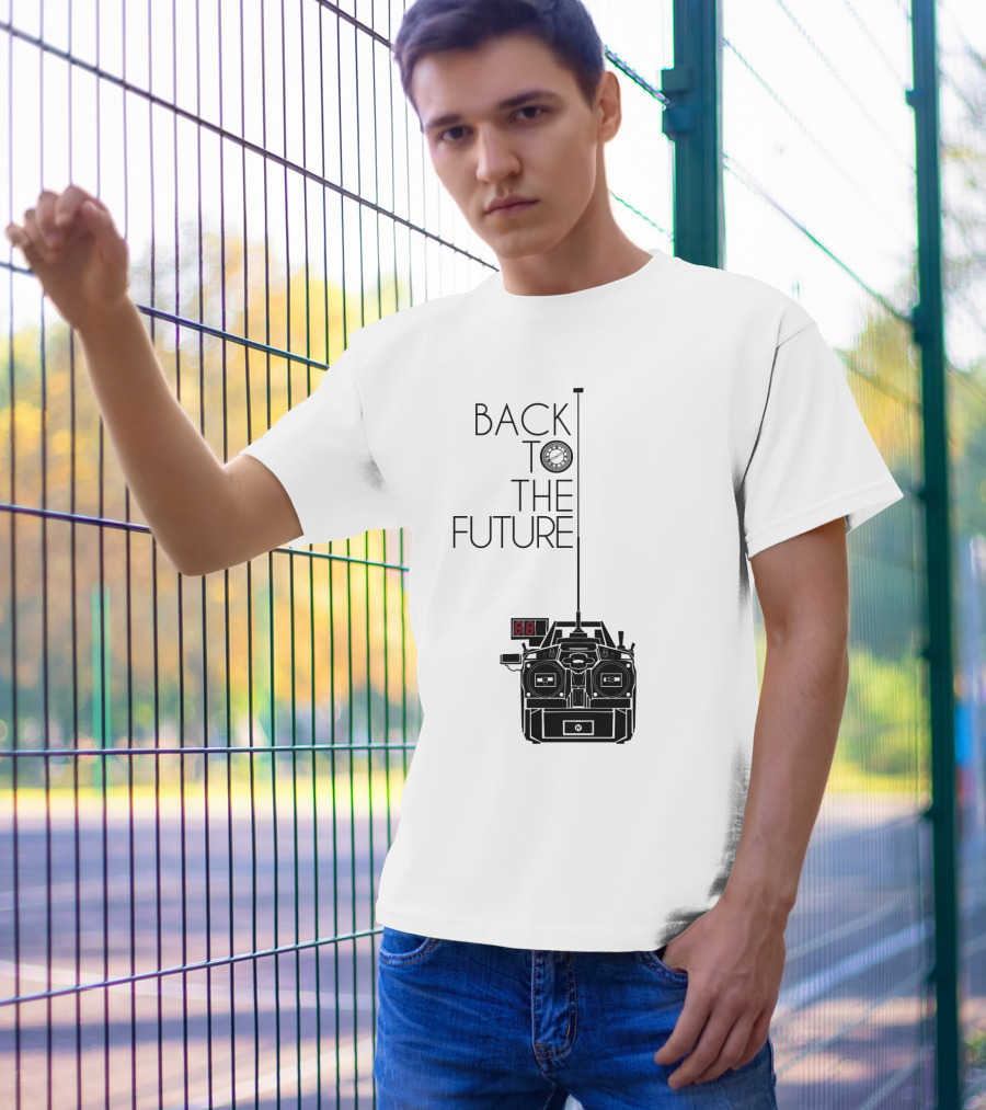 Back To The Future Time Machine Graphic With Clock And DeLorean T-Shirt