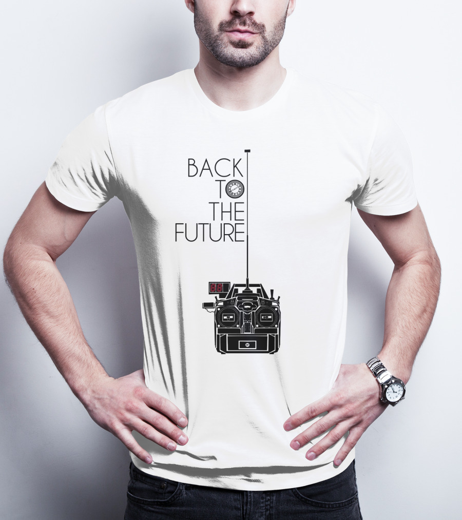 Back To The Future Time Machine Graphic With Clock And DeLorean T-Shirt