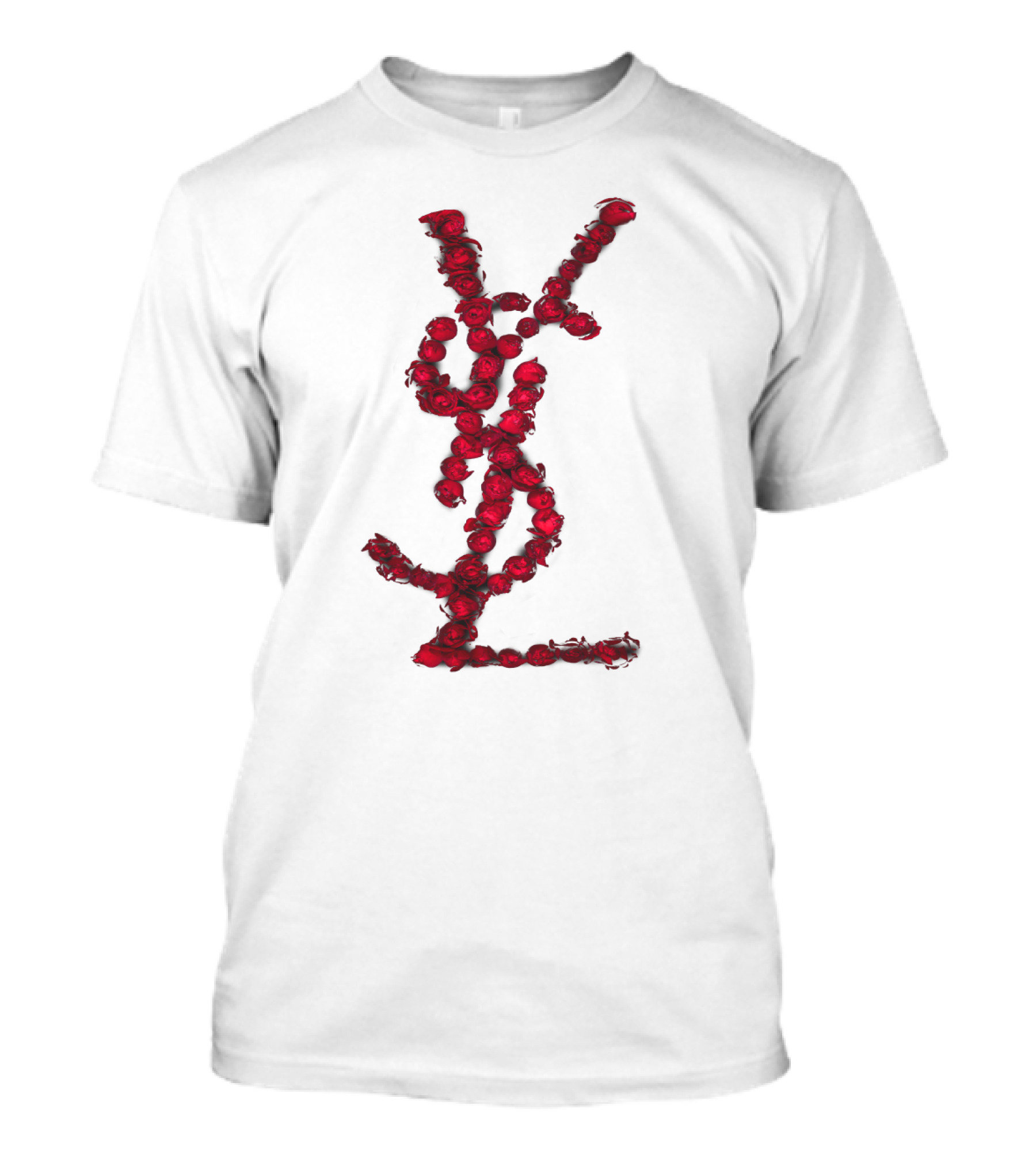 YSL Red Rose Logo T-Shirt