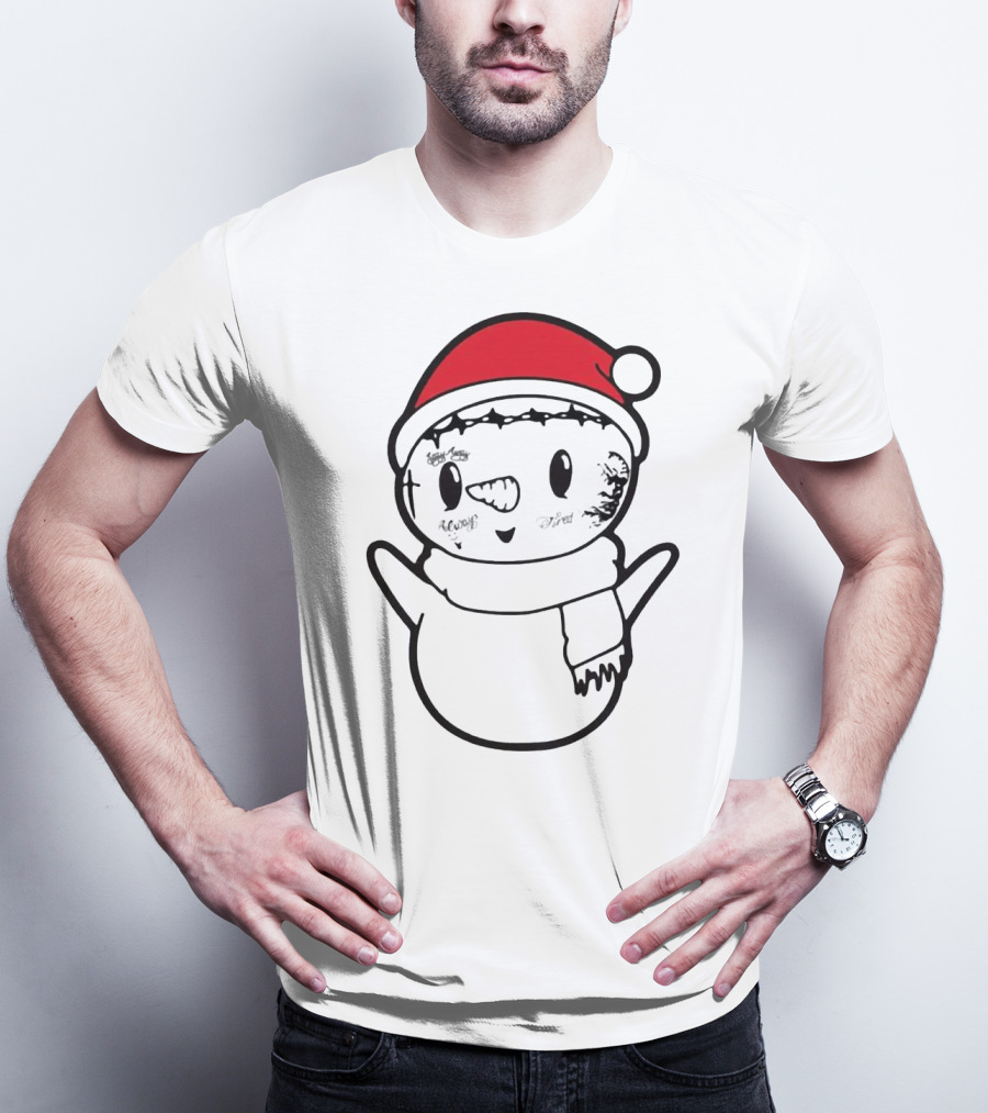 Post Malone Snowman Christmas Santa Tattoo Face T-Shirt