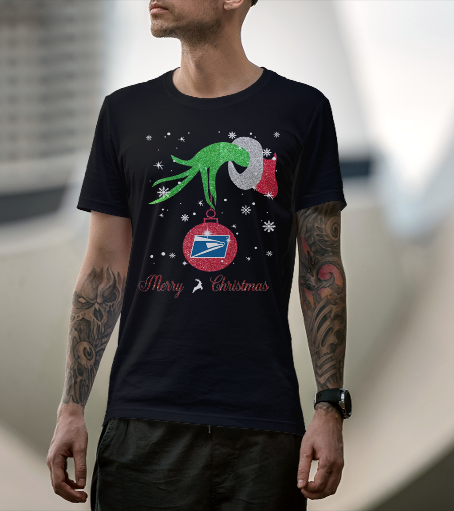 Merry Christmas Grinch Holding USPS T-Shirt