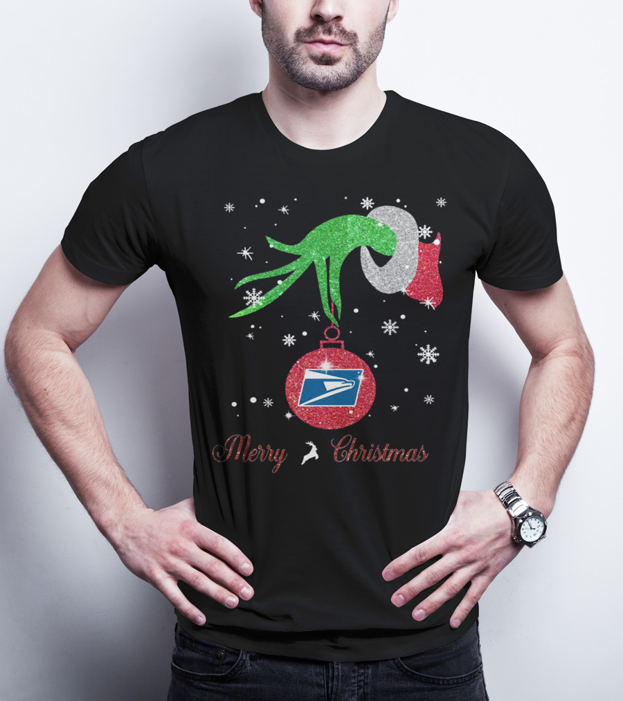 Merry Christmas Grinch Holding USPS T-Shirt