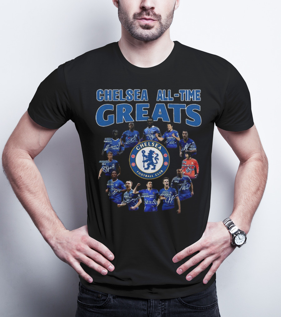 Chelsea All-Time Greats Players Signatures Chelsea Football Club T-Shirt