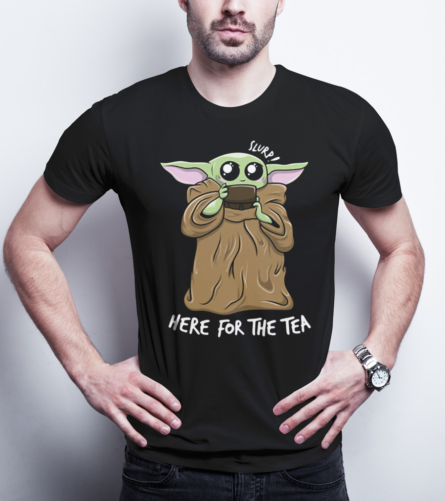 Baby Yoda Kawaii Slurp Here For The Tea Meme T-Shirt