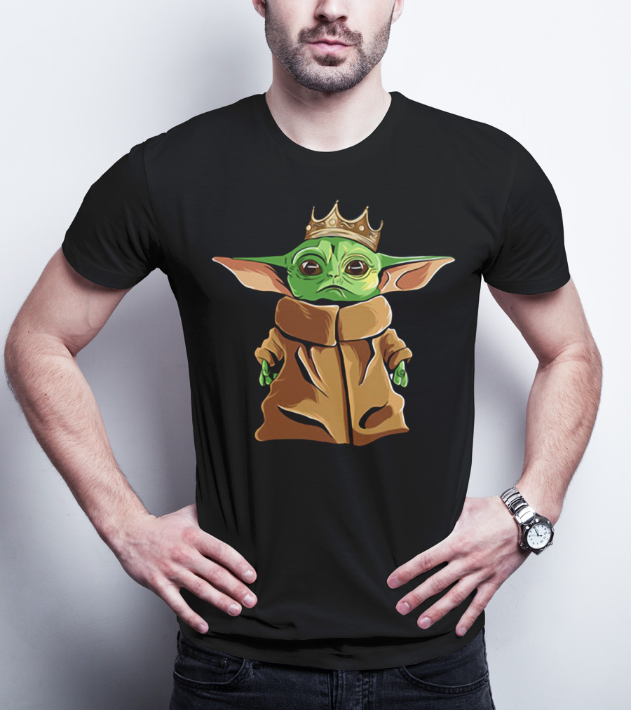 The Mandalorian Baby Yoda King Wearing Crown T-Shirt