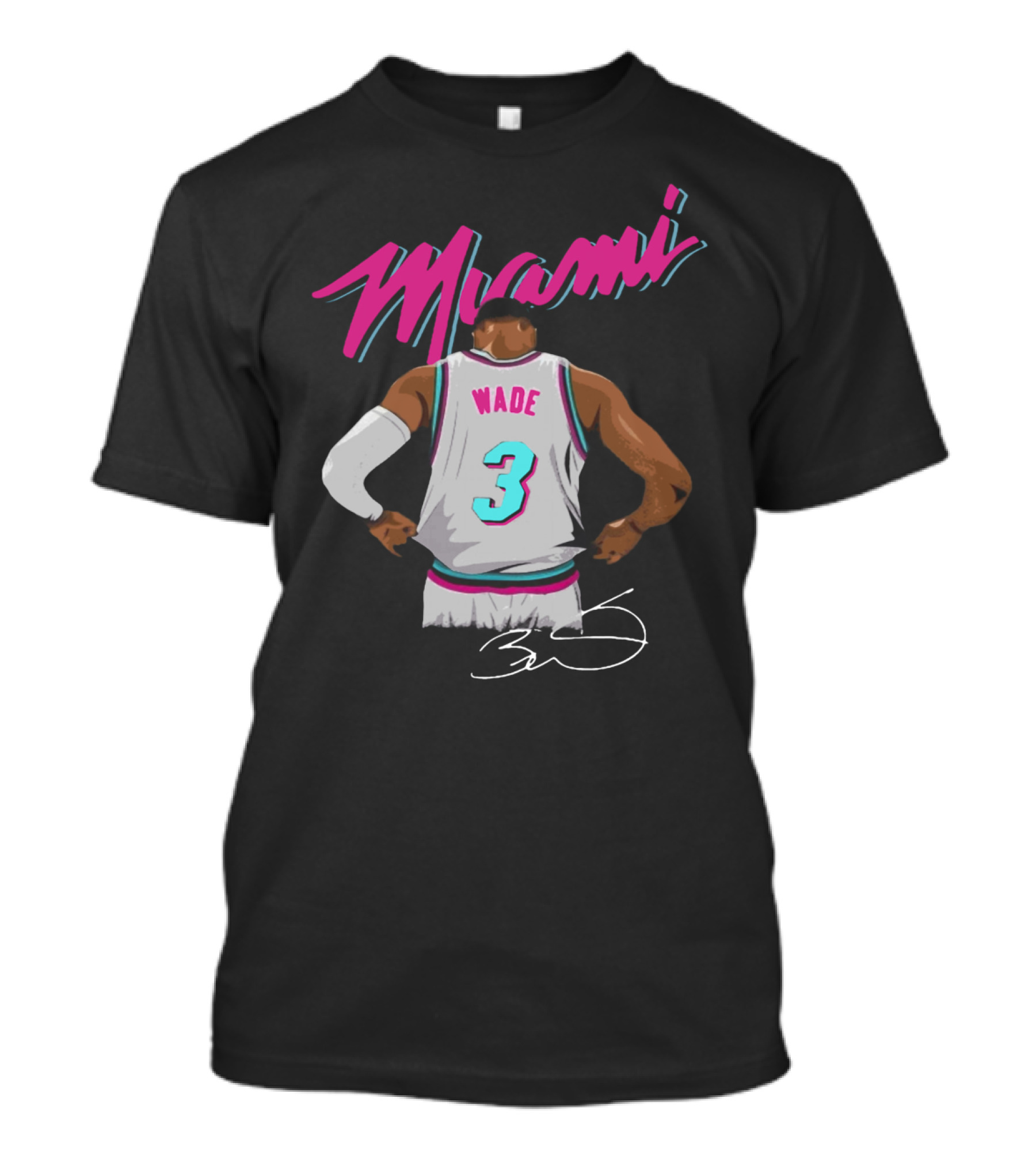 Dwyane Wade Miami Heat Number 3 Signature T-Shirt