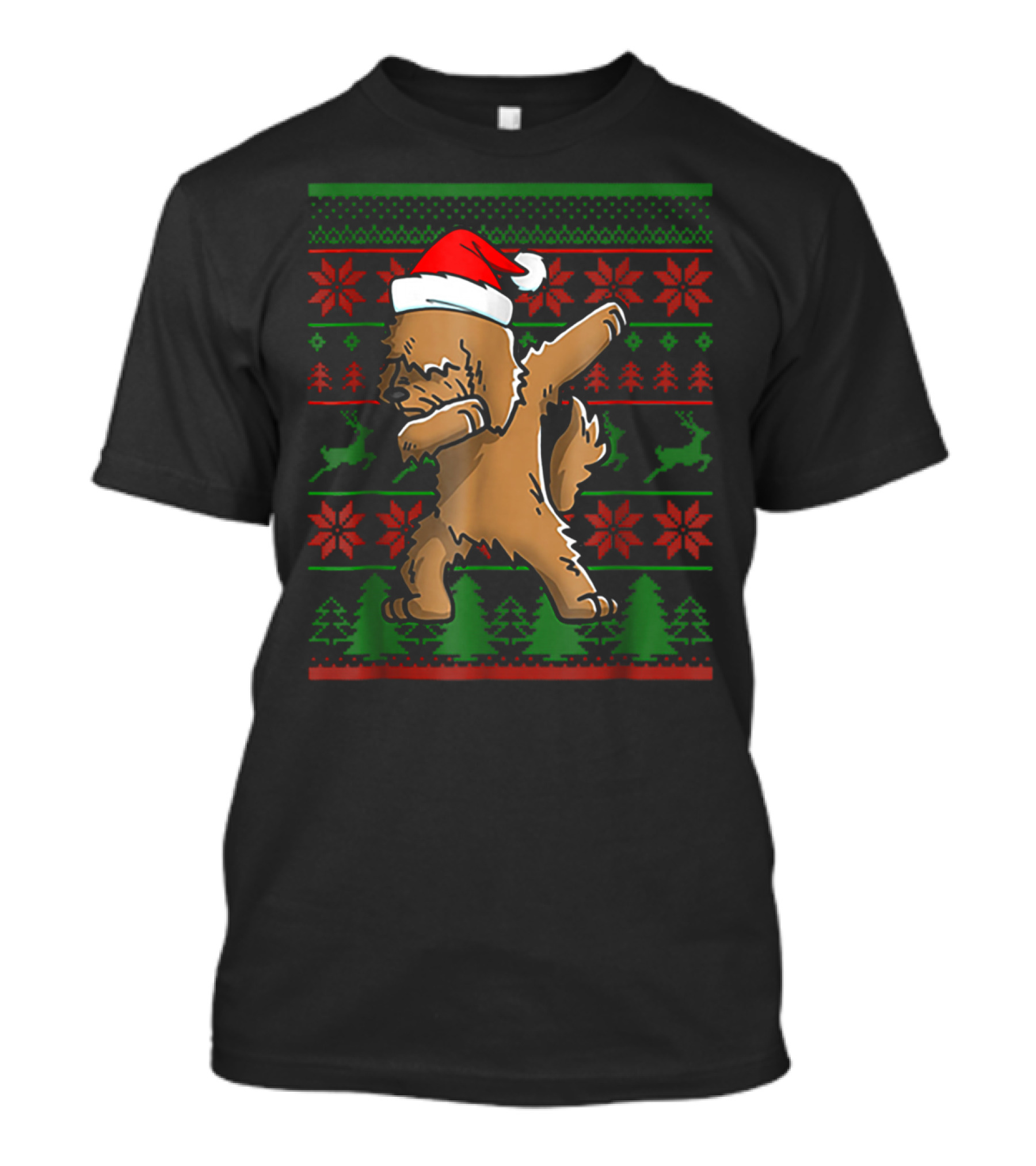Goldendoodle Dabbing Santa Christmas Sweater Holiday T-Shirt