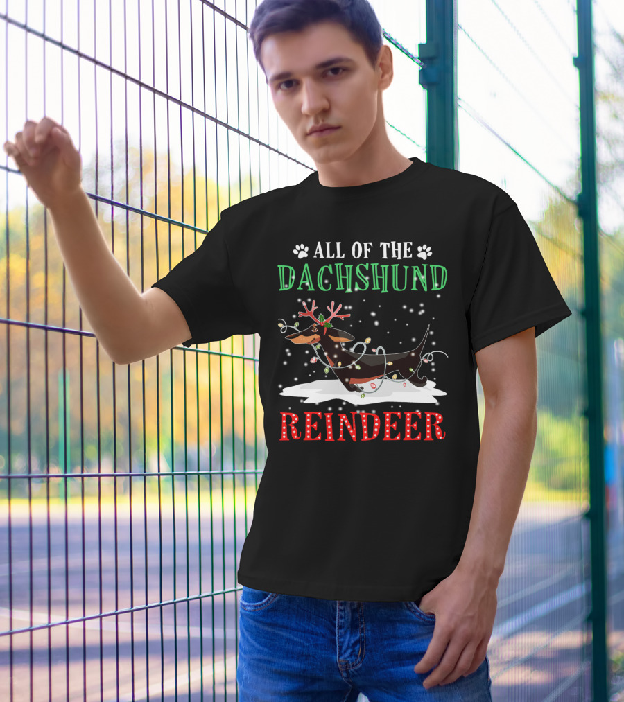 All Of The Dachshund Reindeer T-Shirt