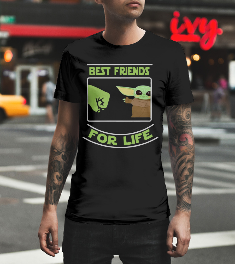 Best Friends For Life Baby Yoda Fist Bump Iconic Meme T-Shirt