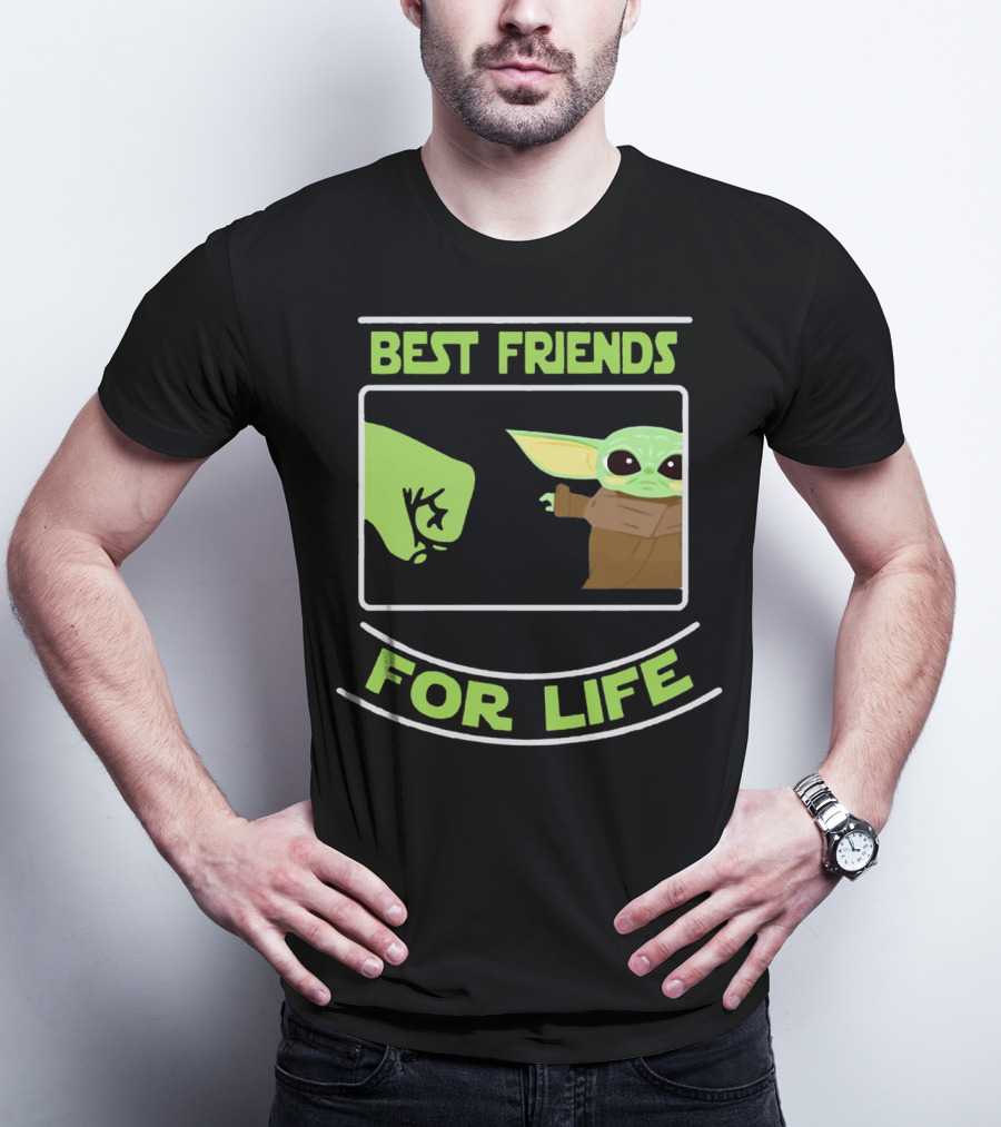 Best Friends For Life Baby Yoda Fist Bump Iconic Meme T-Shirt