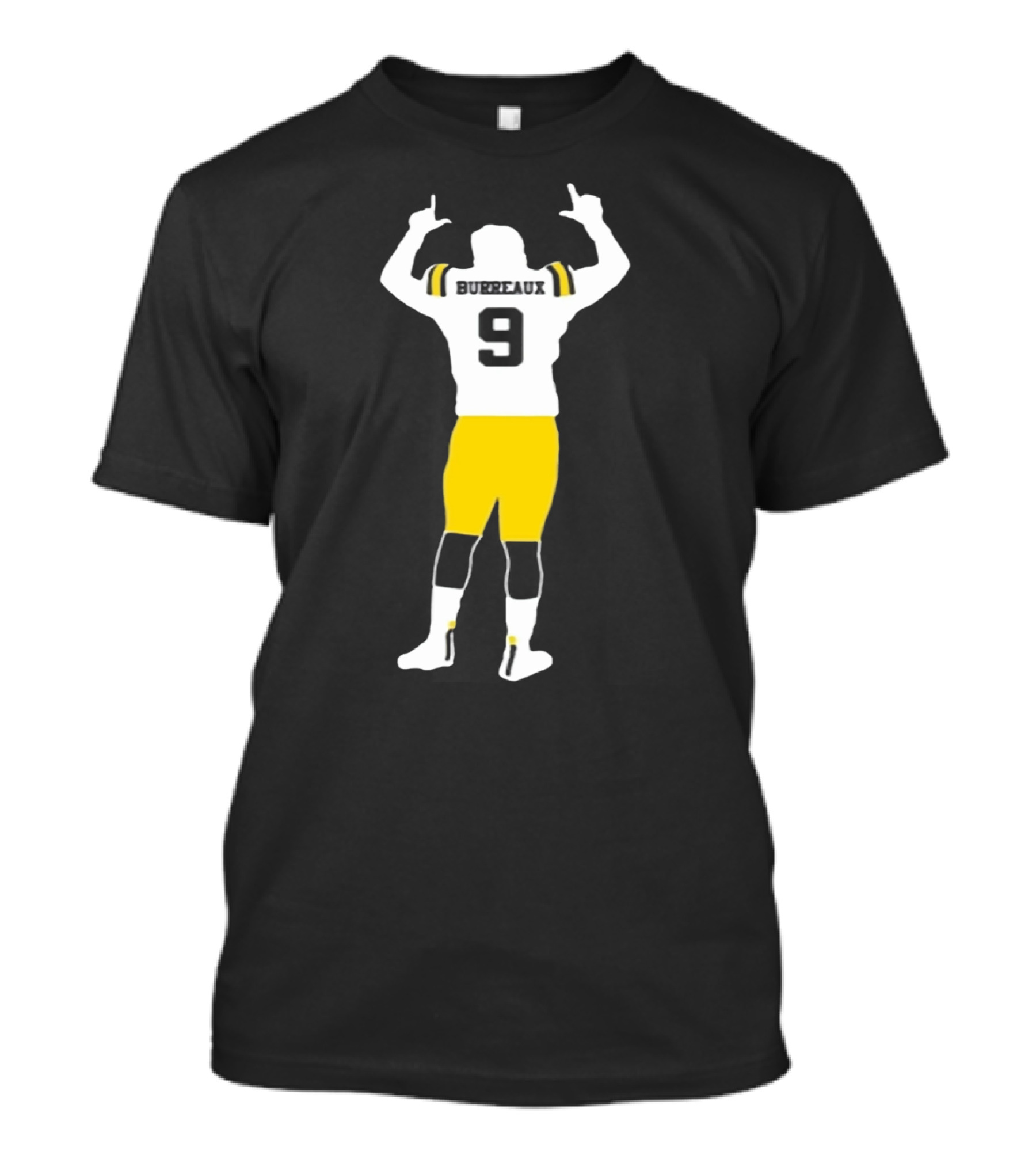 Joe Burreaux 9 LSU Football Victory Pose T-Shirt