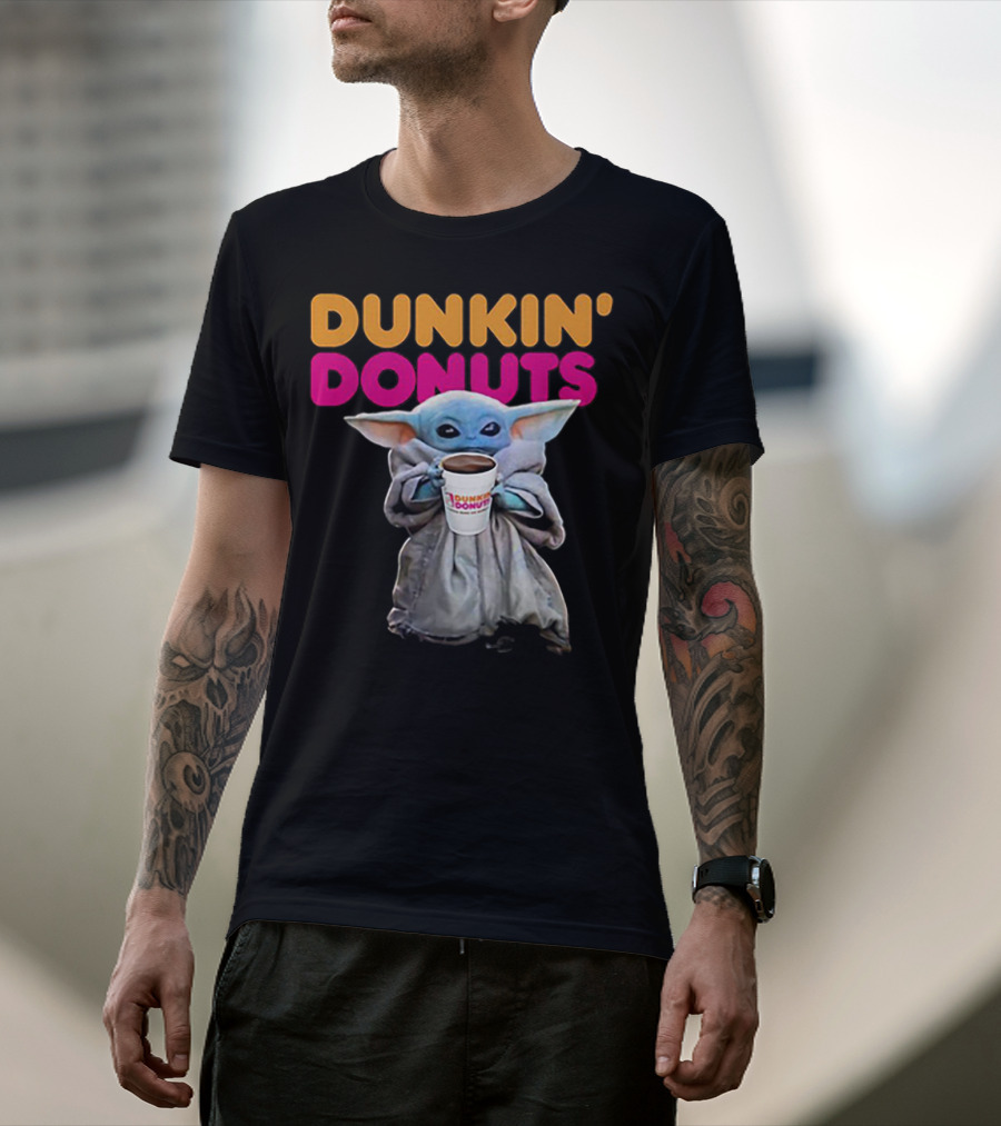 Dunkin' Donuts Baby Yoda Star Wars Coffee Cup T-Shirt