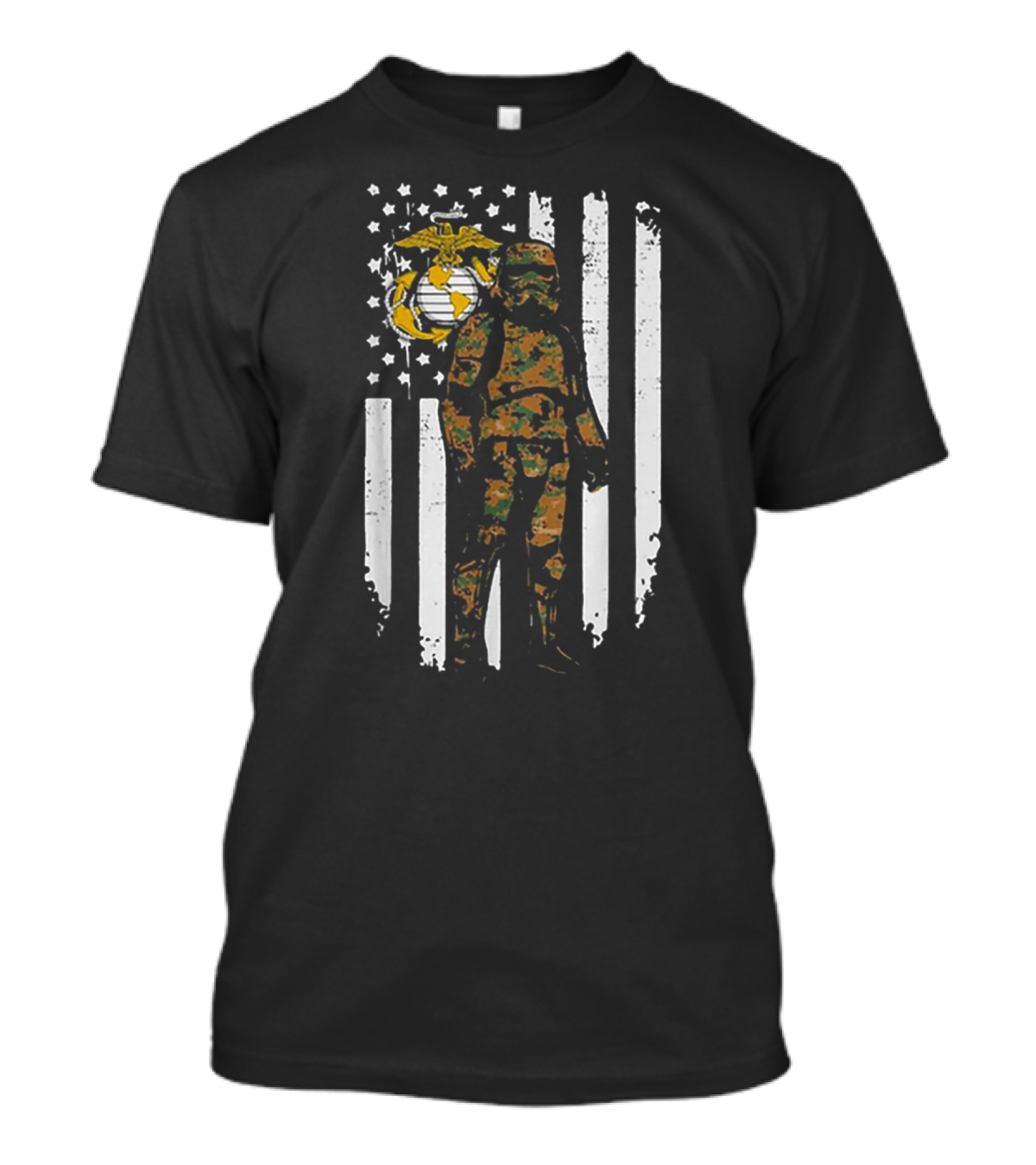 Stormtrooper US Marine Corps Camo America Flag T-Shirt