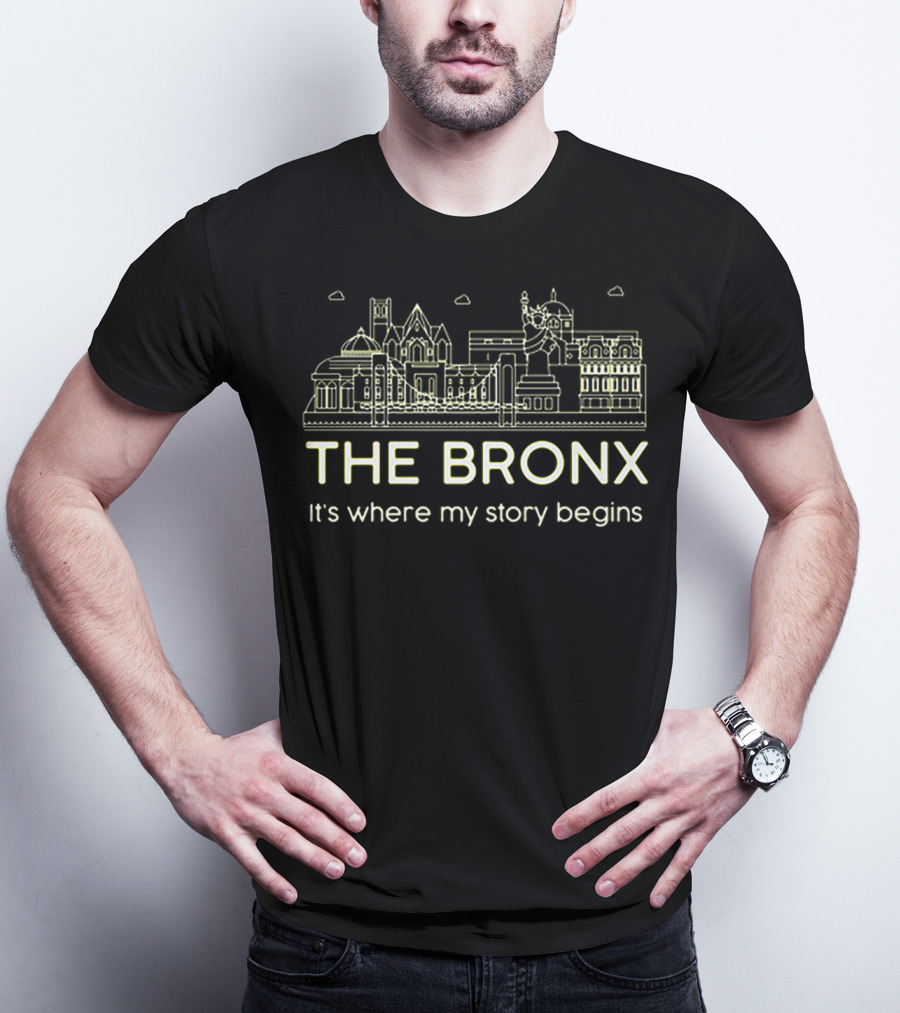 The Bronx It's Where My Story Begins City Skyline Line T-Shirt
