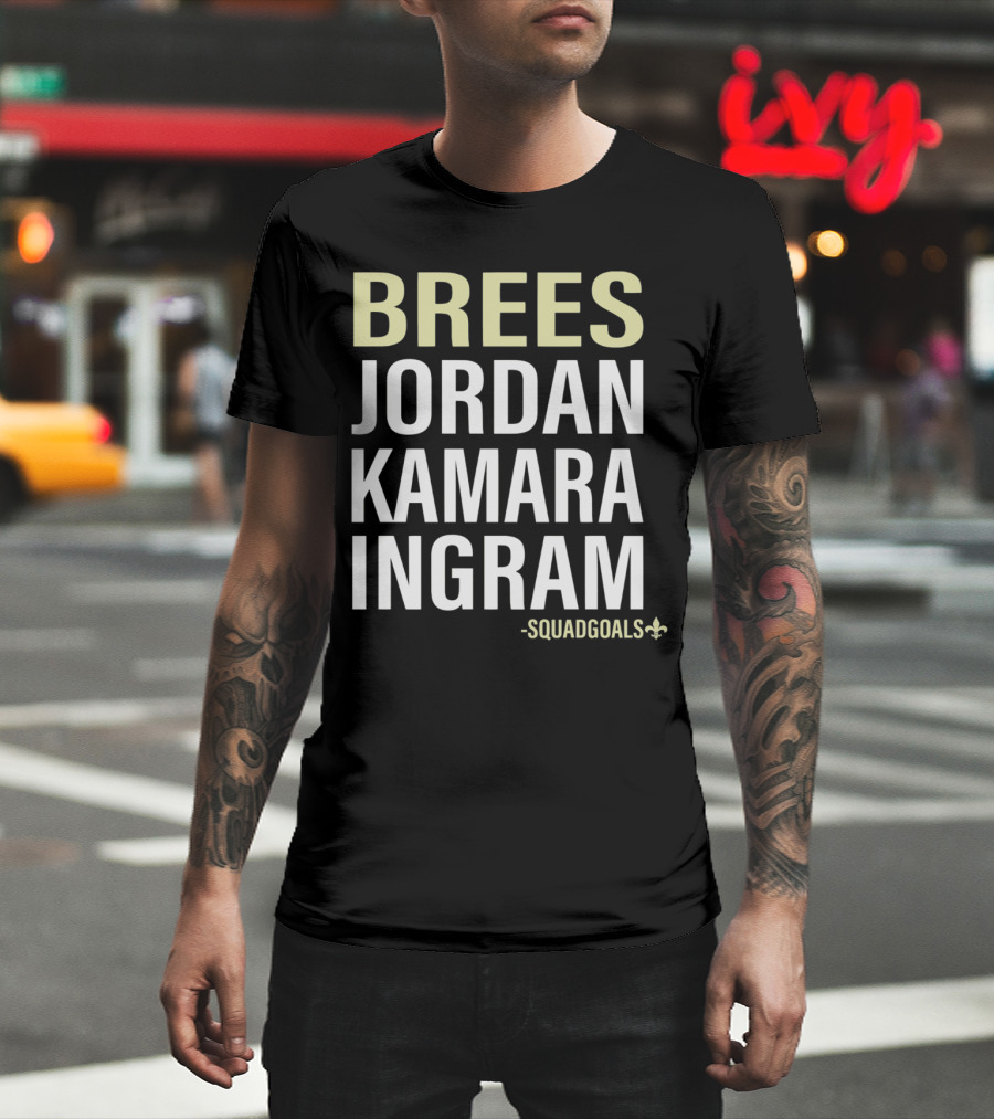 Brees Jordan Kamara Ingram Squad Goals Fleur-de-Lis T-Shirt