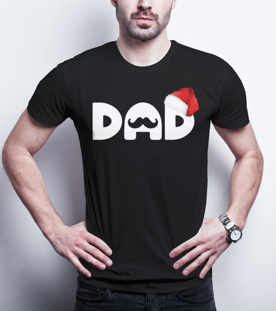 Dad Moustache Santa Hat T-Shirt