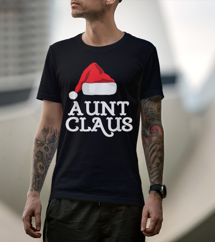 Aunt Claus Christmas Santa Hat Family Group T-Shirt