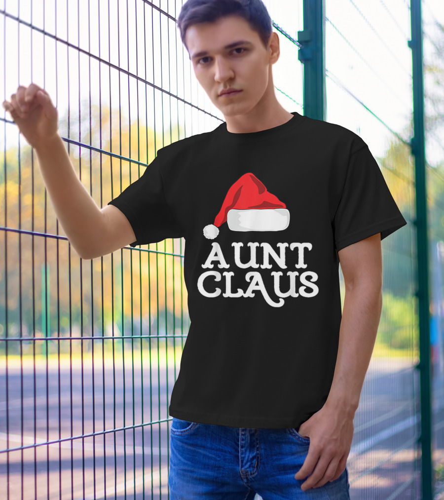 Aunt Claus Christmas Santa Hat Family Group T-Shirt