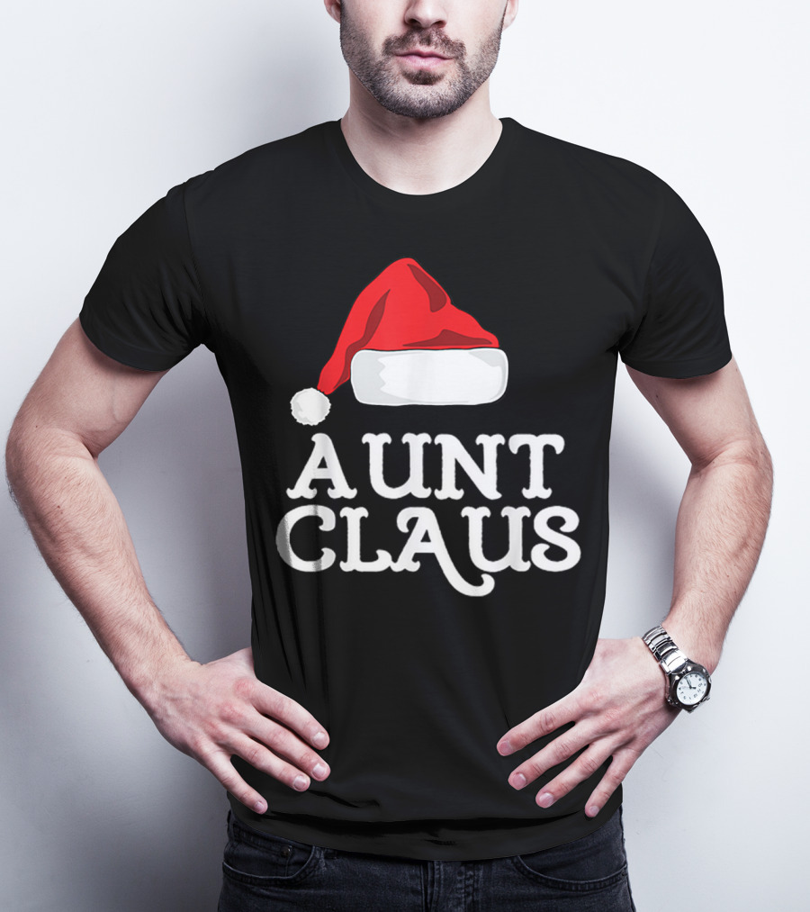 Aunt Claus Christmas Santa Hat Family Group T-Shirt