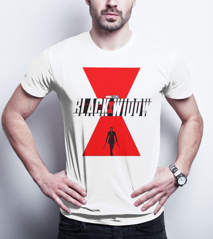 Marvel Studios Black Widow Scarlett Johansson Red Hourglass T-Shirt