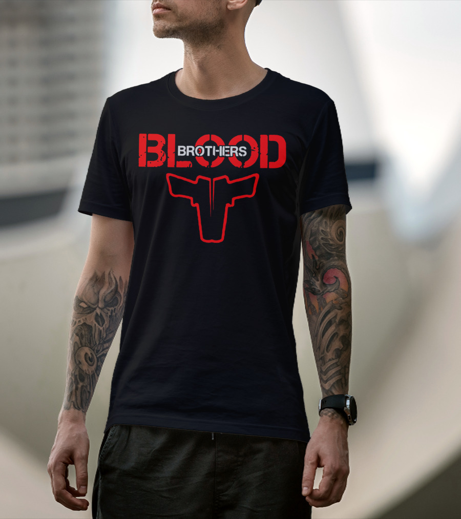 Blood Brothers Guns Red Outline T-Shirt