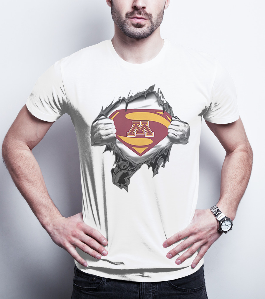 Minnesota Golden Gophers Superhero Symbol Inside Reveal T-Shirt