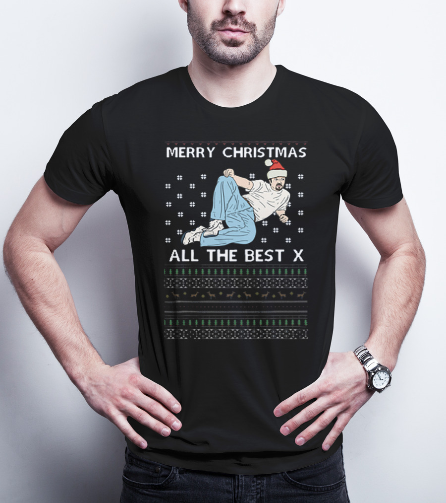 Merry Christmas All The Best X David Brent Festive Dance Santa Hat T-Shirt