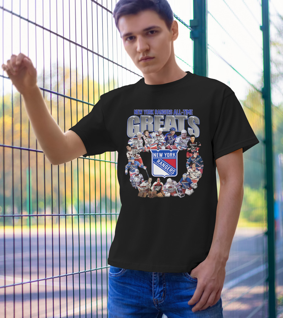 New York Rangers All-Time Greats Legends And Signatures T-Shirt