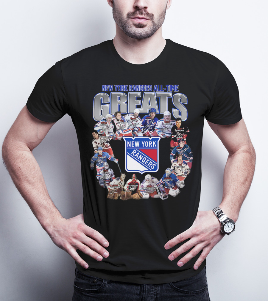 New York Rangers All-Time Greats Legends And Signatures T-Shirt