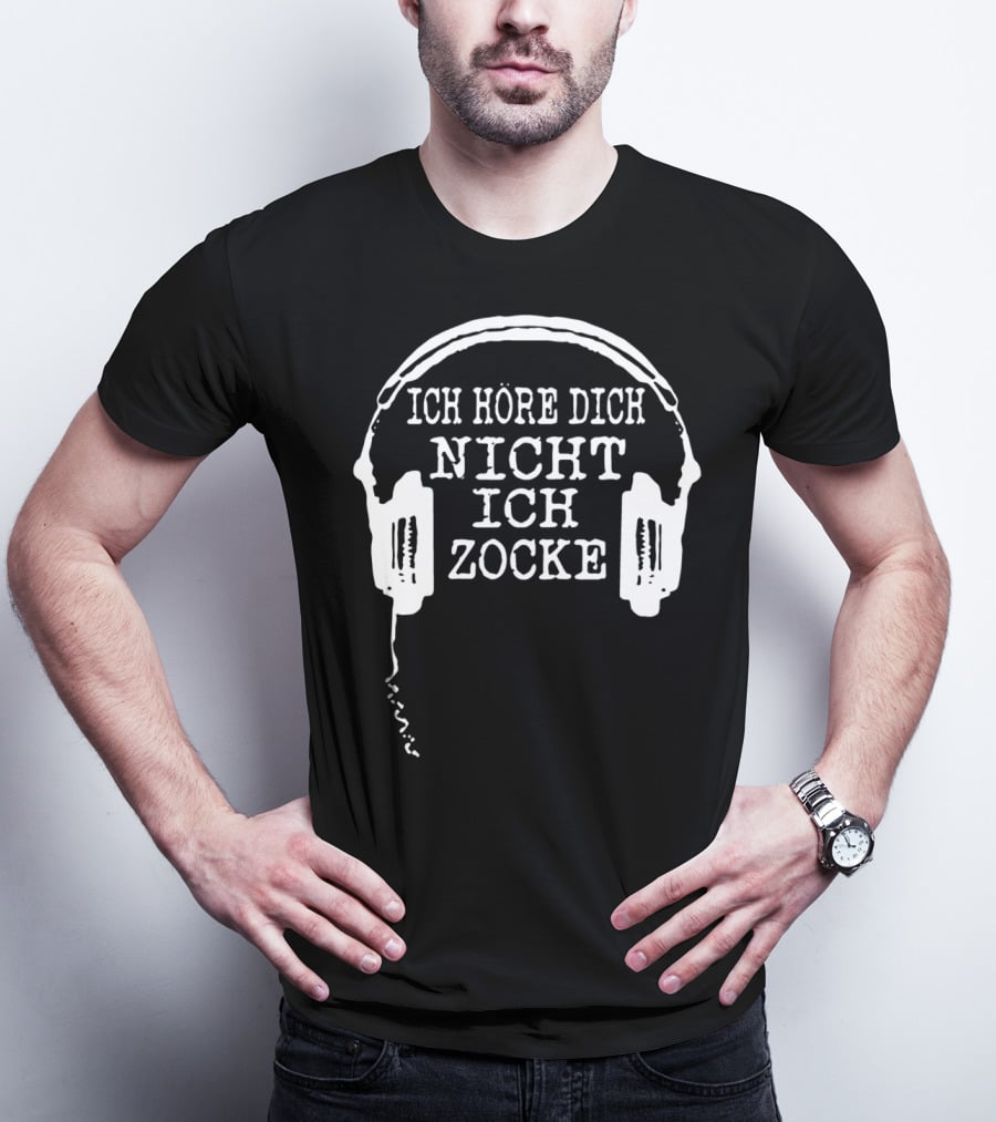 Ich Höre Dich Nicht Ich Zocke Headphones Gamer T-Shirt
