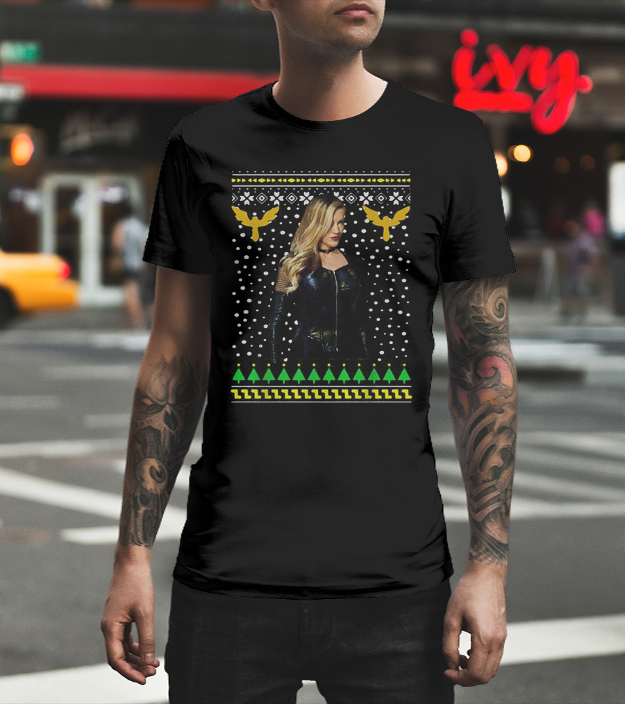 Black Canary Sara Lance Ugly Christmas T-Shirt