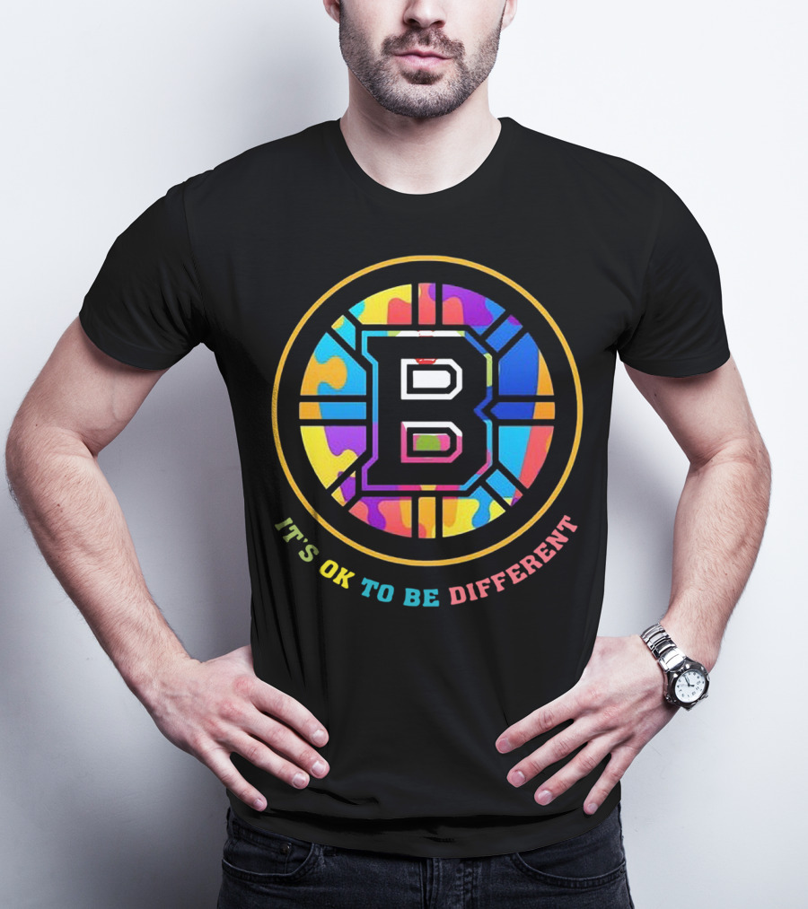 Boston Bruins It's OK To Be Different Rainbow T-Shirt