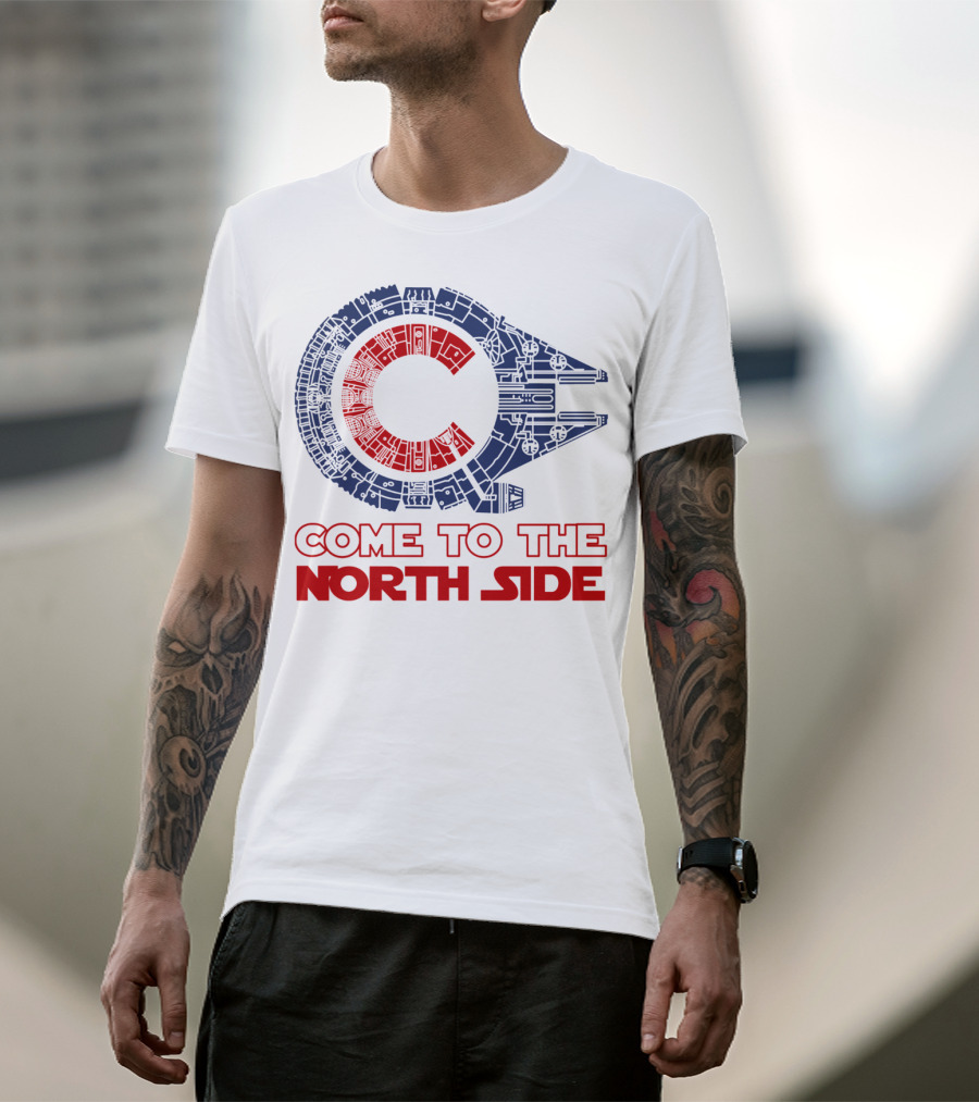 Come To The North Side Star Wars Millennium Falcon Chicago Cubs T-Shirt