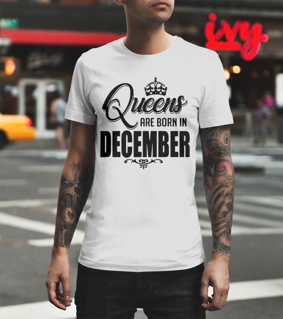 Queens Are Born In December Crown T-Shirt