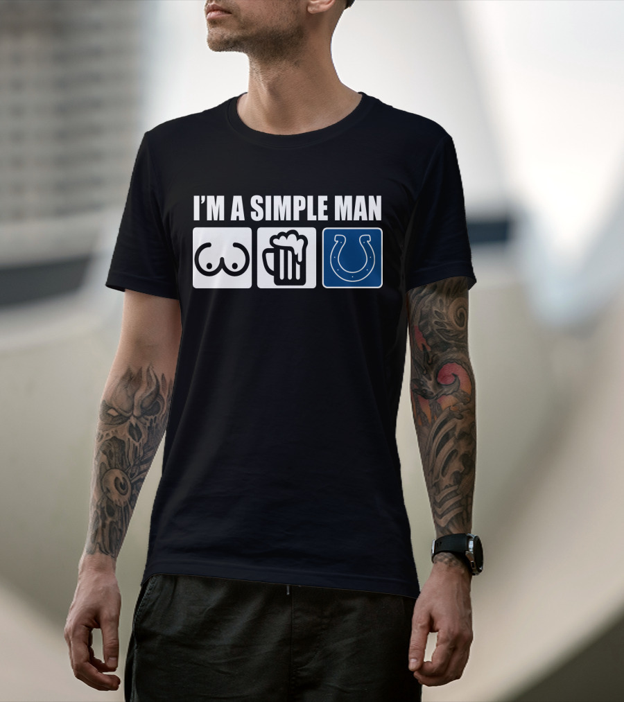 I'm A Simple Man Beer Colts Horseshoe T-Shirt