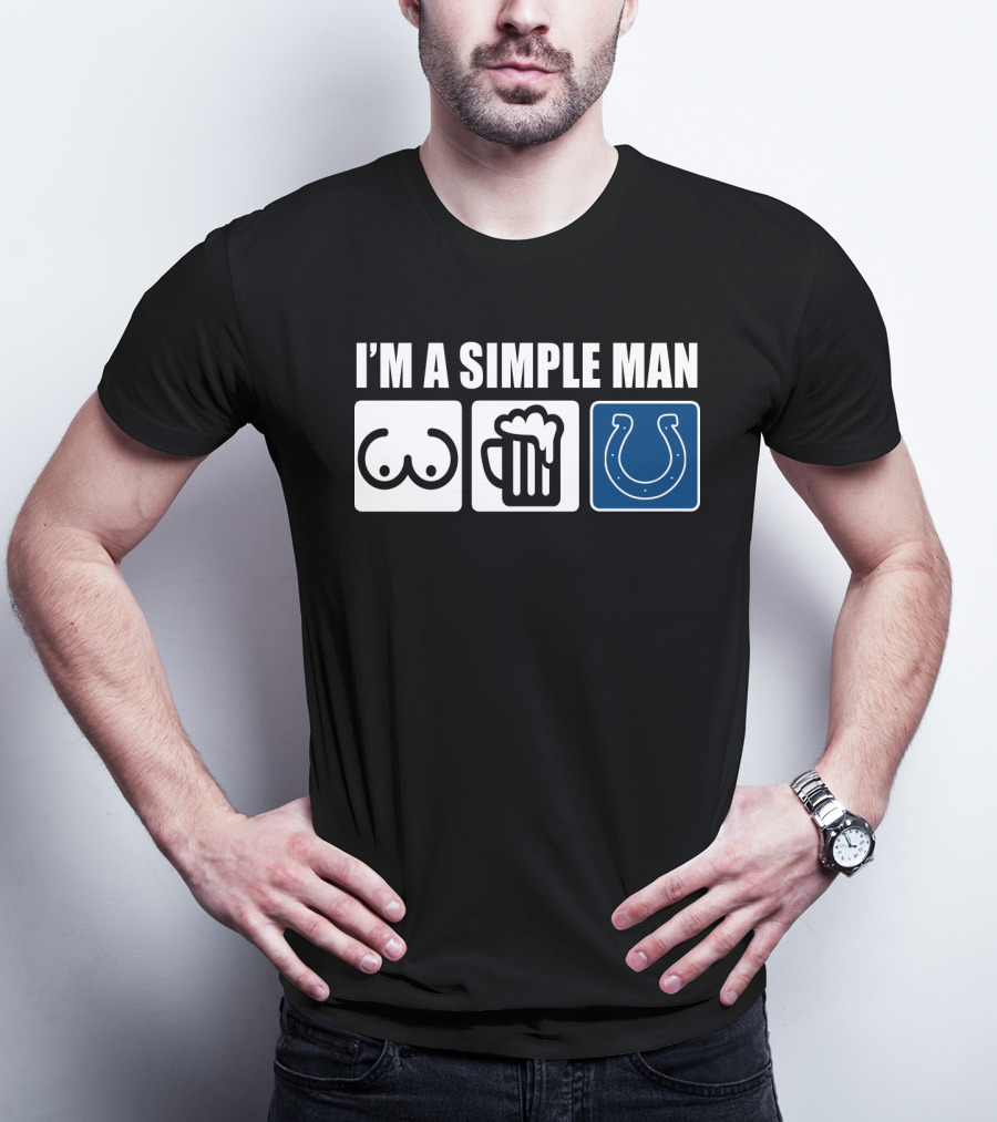 I'm A Simple Man Beer Colts Horseshoe T-Shirt