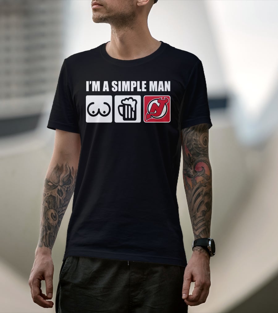 I'm A Simple Man Beer New Jersey Devils T-Shirt