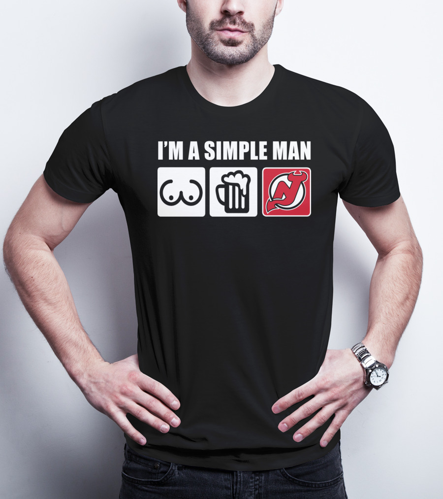 I'm A Simple Man Beer New Jersey Devils T-Shirt