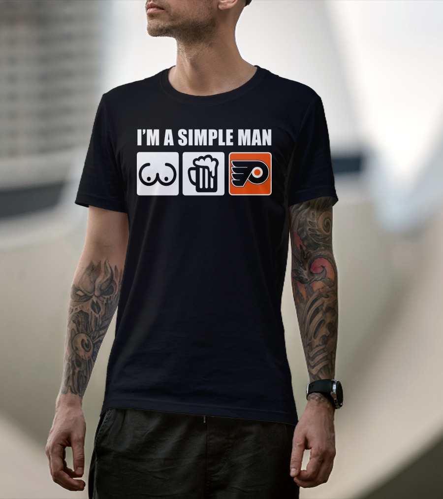 I'm A Simple Man Beer Philadelphia Flyers T-Shirt